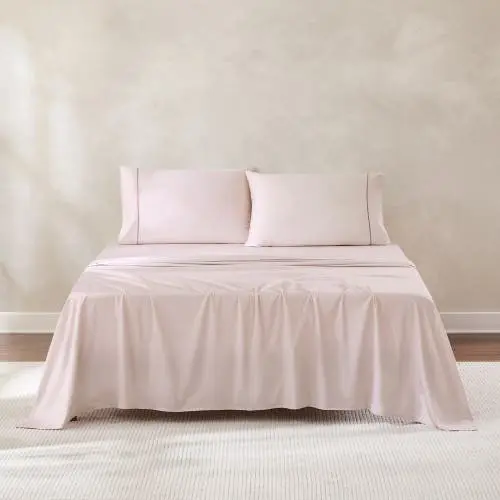 CHUKS COLLINS X LUSH DECOR Linear Cotton Sheet Set - Hushed Violet