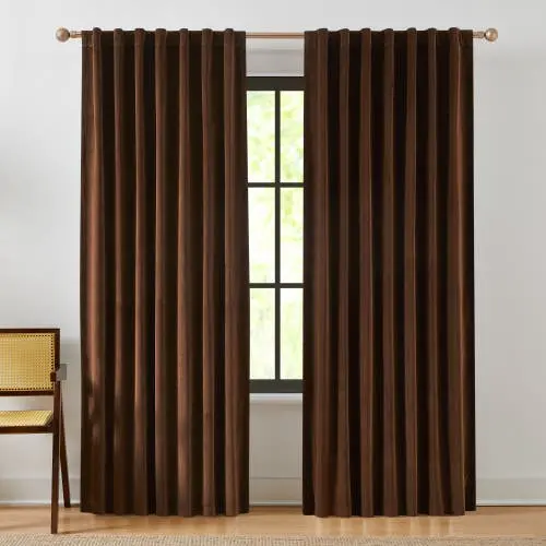 CHUKS COLLINS X LUSH DECOR Terran Velvet Blackout Window Panel - Brown