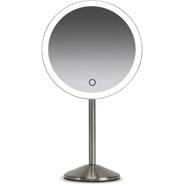 ILIOS LIGHTING Modern Portable Rechargeable Magnetic 5x Magnication Table Mirror - Silver