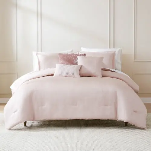 LUSH DECOR Raindrop Comforter Set - Blush