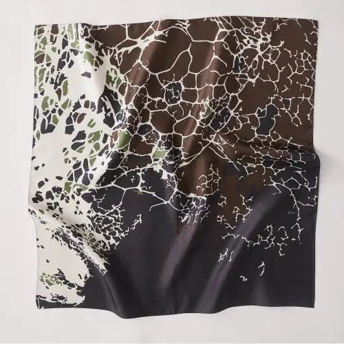 CHUKS COLLINS X LUSH DECOR Threaded Roots Silk Scarf - Brown/neutral