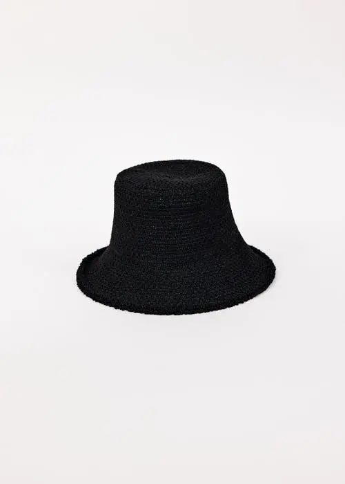 Hat Attack Penny Woven Bucket - Black