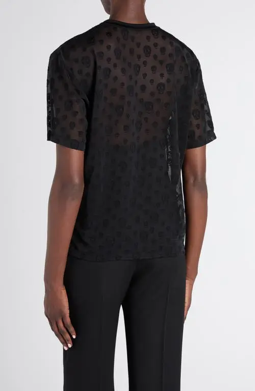 Alexander McQueen Skull Semisheer Jersey T-shirt
