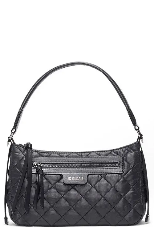 Mz Wallace Small Park Quilted Nylon Shoulder Bag - Black