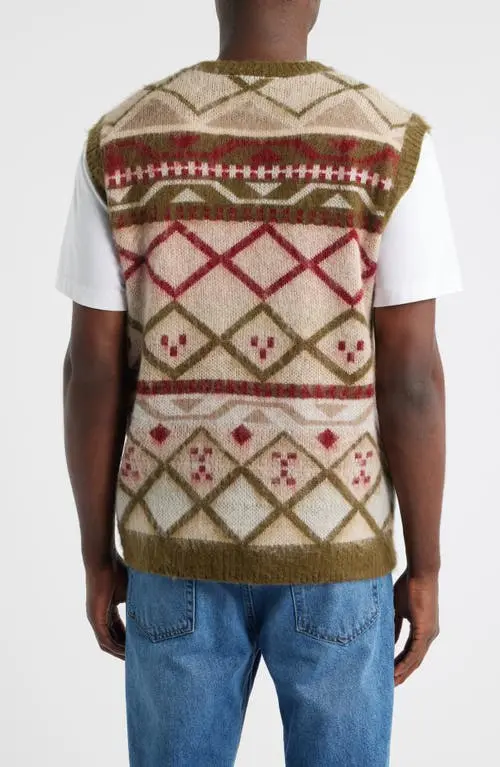 Topman Fair Isle Oversized Vest