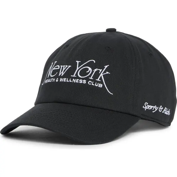 SPORTY & RICH Ny 94 Cotton Twill Baseball Cap - Faded Black