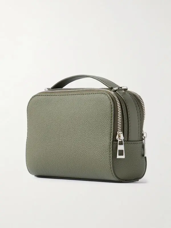 Loewe Debossed Full-grain Leather Messenger Bag - Green