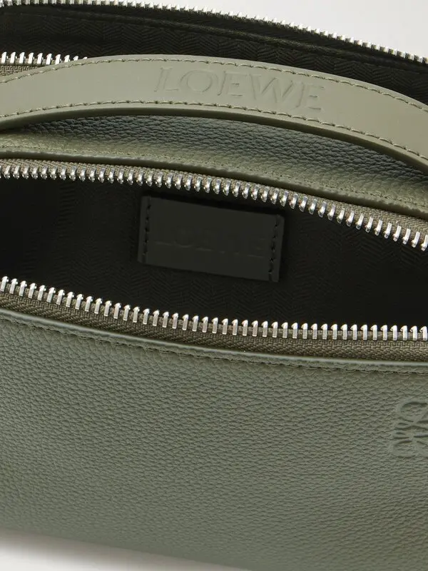 Loewe Debossed Full-grain Leather Messenger Bag - Green