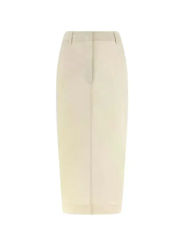 THELATEST Donna Pocket Split Midi Skirt - White