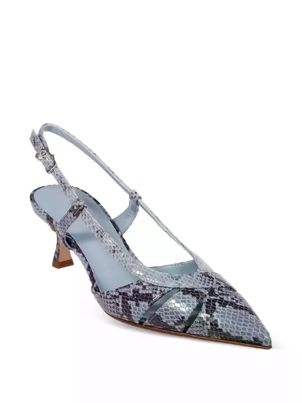SERGIO LEVANTESI Cutout Snakeskin Pumps
