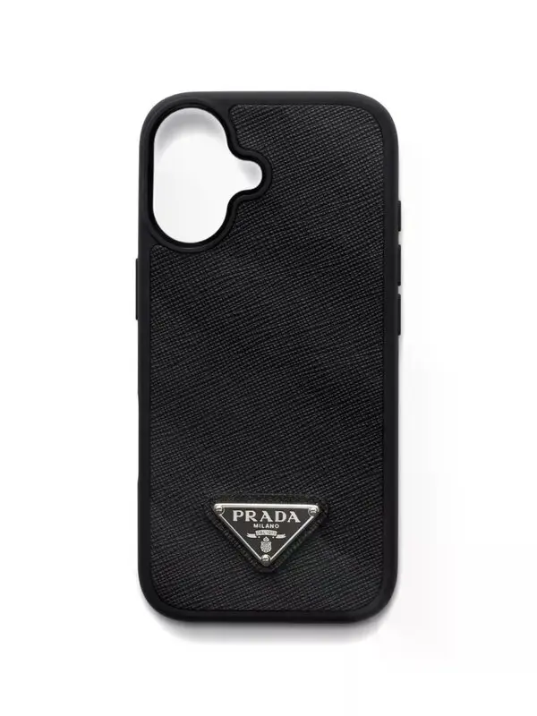 Prada Saffiano-leather Iphone 17 Case - Black