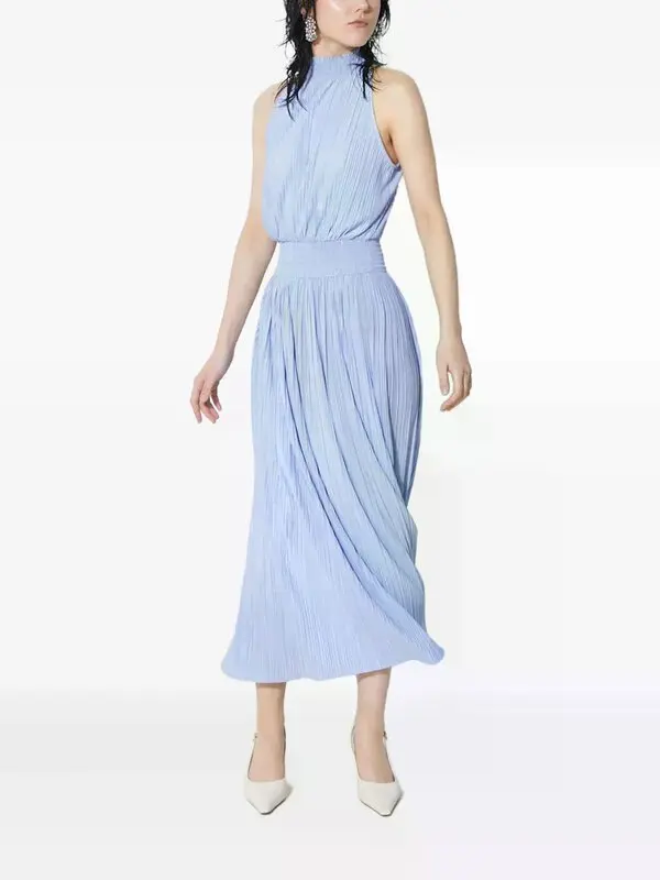 SAMSOE SAMSOE Pleated High-neck Midi Dress