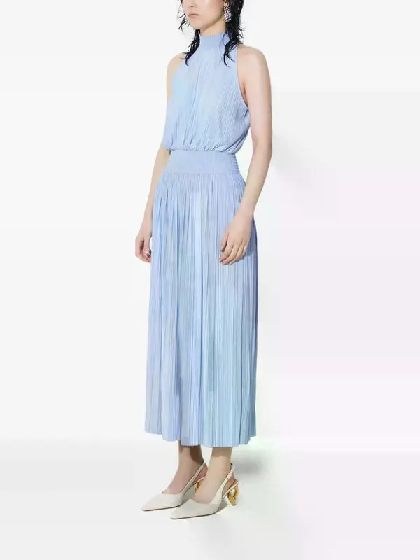 SAMSOE SAMSOE Pleated High-neck Midi Dress