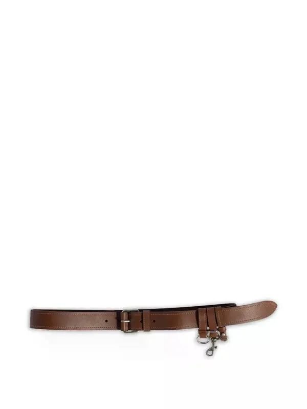 Miu Miu Logo Detail Leather Belt - Brown