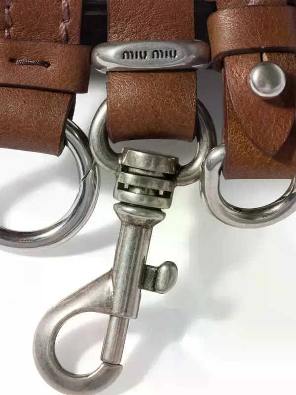 Miu Miu Logo Detail Leather Belt
