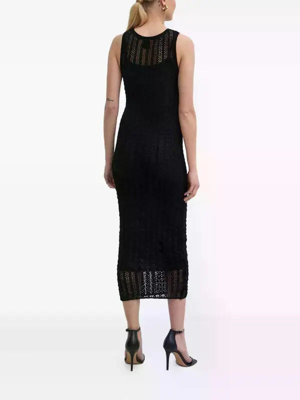 Pinko Openwork Knit Midi Dress - Black