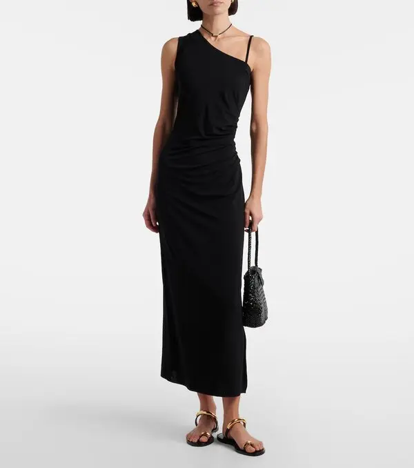 Max Mara Fiabe One-shoulder Midi Dress - Black