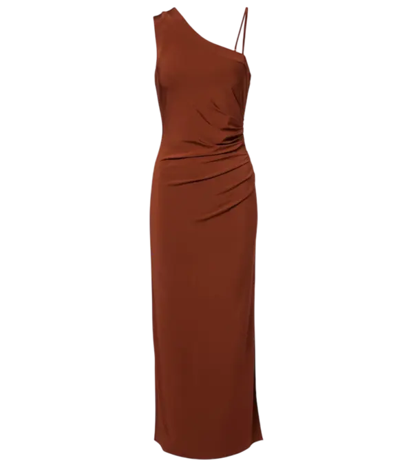 Max Mara Fiabe One-shoulder Midi Dress - Brown