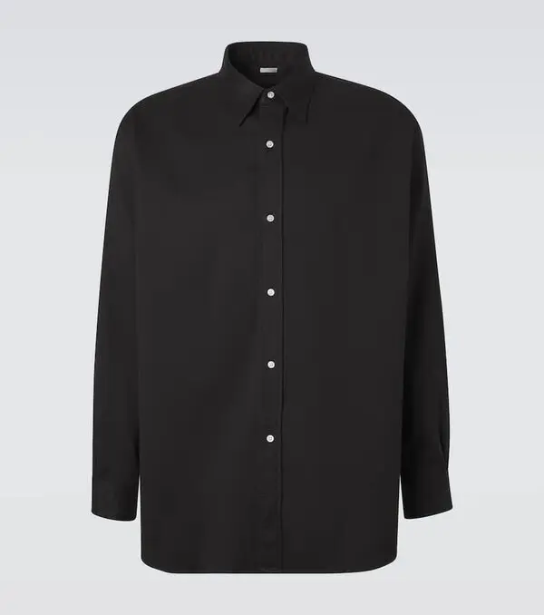A.PRESSE Cotton Twill Shirt - Black