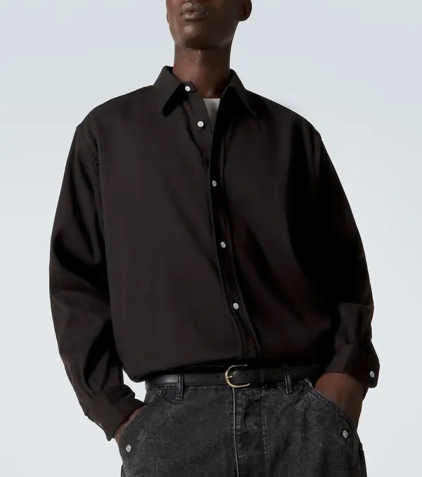 A.PRESSE Cotton Twill Shirt - Black