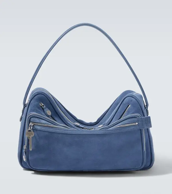 Acne Studios Camero Suede Shoulder Bag - Blue