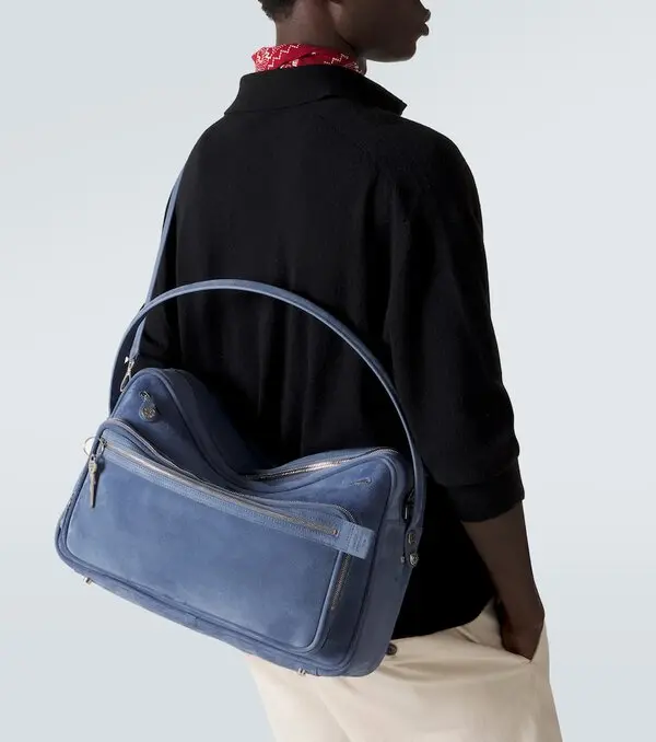 Acne Studios Camero Suede Shoulder Bag - Blue