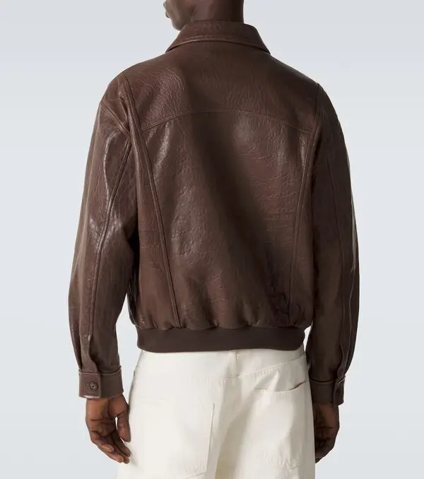 FRAME Leather Bomber Jacket