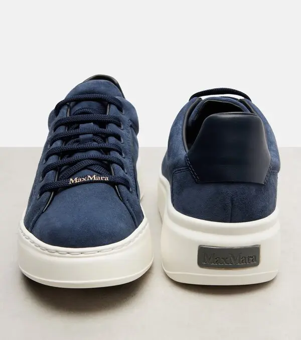 Max Mara Suede Platform Sneakers - Blue
