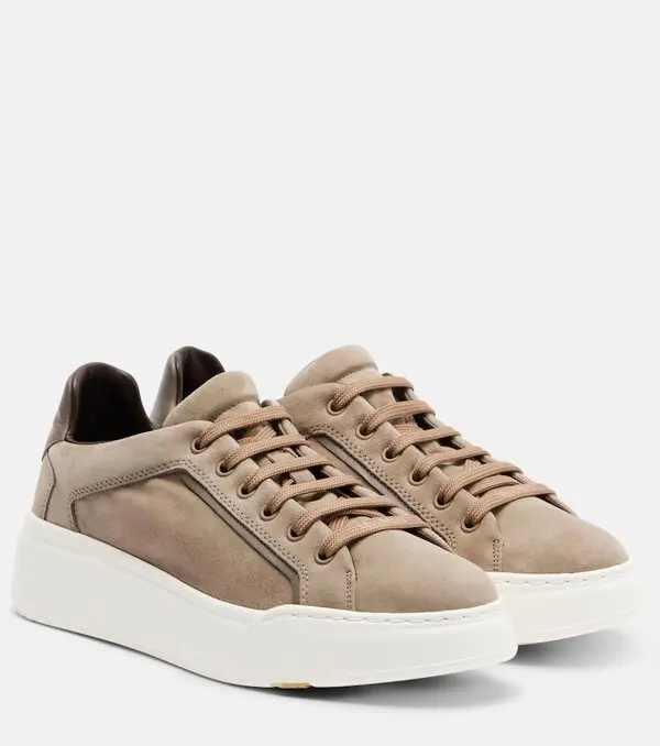 Max Mara Suede Platform Sneakers - Green
