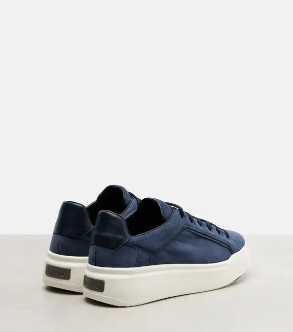 Max Mara Suede Platform Sneakers - Blue