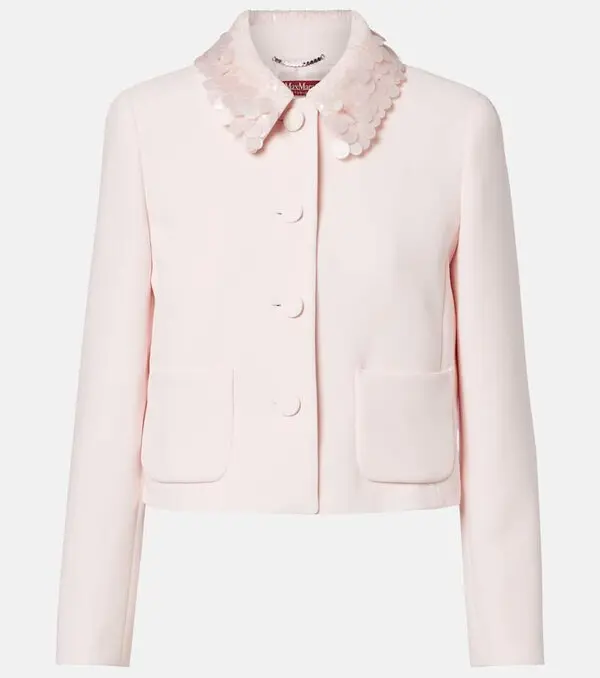 Max Mara Pinne Sequined Crêpe Jacket - Pink