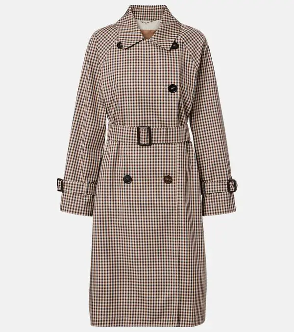 Max Mara Fate Gingham Cotton-blend Trench Coat