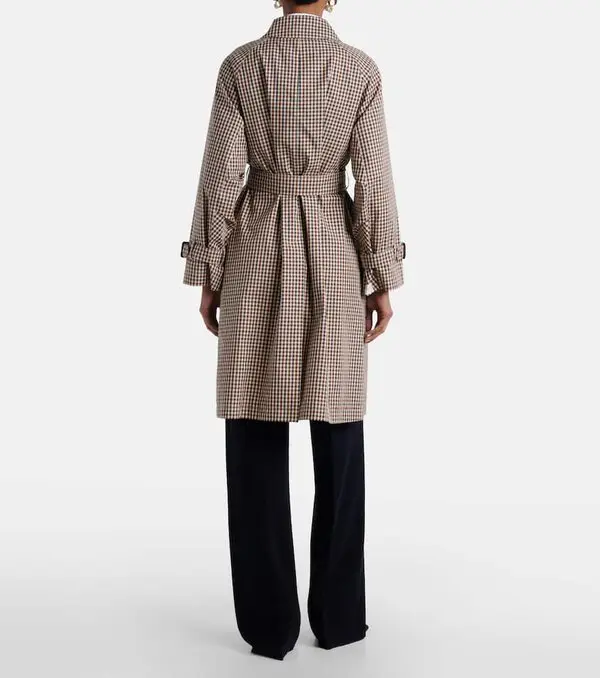 Max Mara Fate Gingham Cotton-blend Trench Coat
