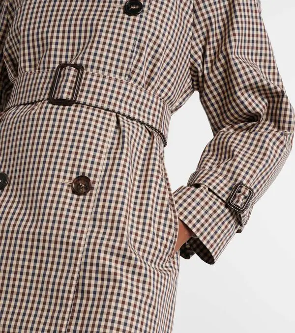 Max Mara Fate Gingham Cotton-blend Trench Coat