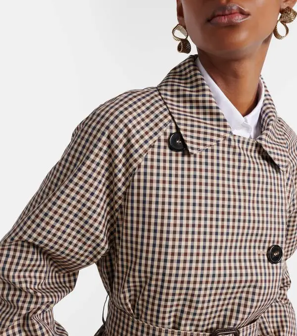 Max Mara Fate Gingham Cotton-blend Trench Coat