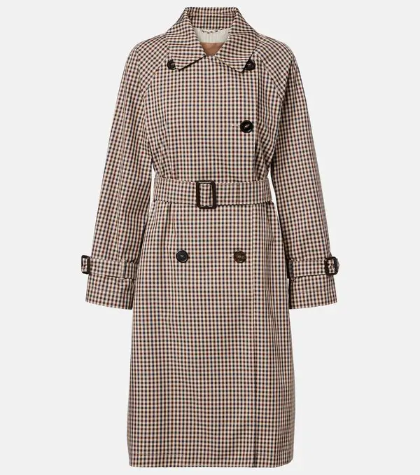 Max Mara Fate Gingham Cotton-blend Trench Coat - Multicoloured