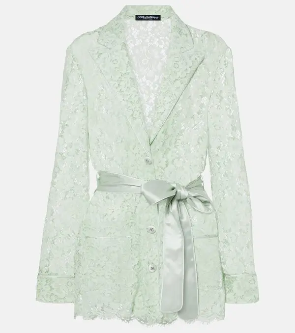 Dolce & Gabbana Belted Lace Blazer