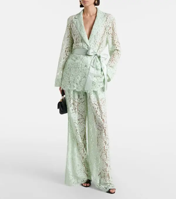 Dolce & Gabbana Belted Lace Blazer