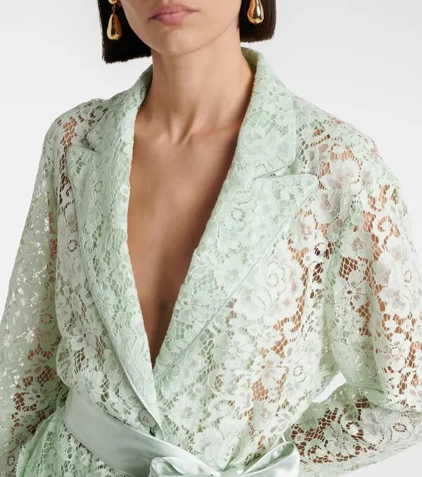 Dolce & Gabbana Belted Lace Blazer