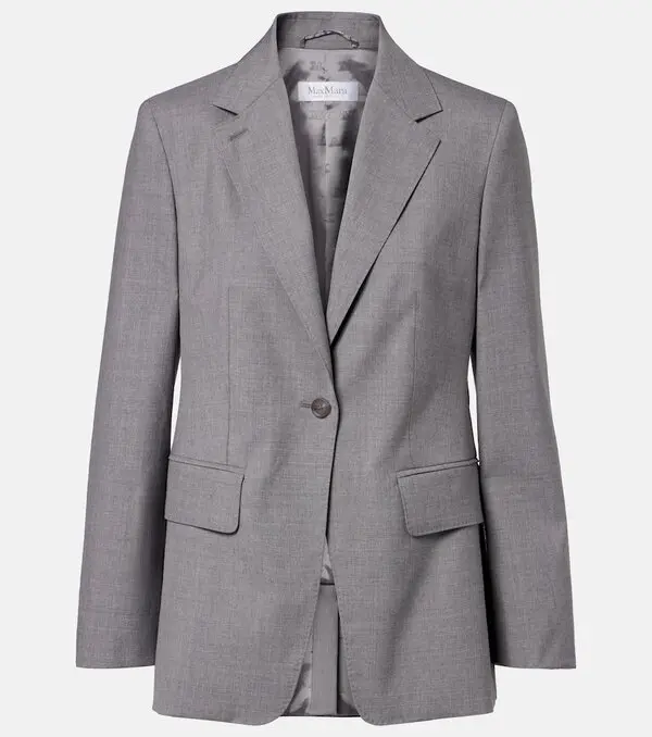 Max Mara Circense Virgin Wool Blazer - Grey