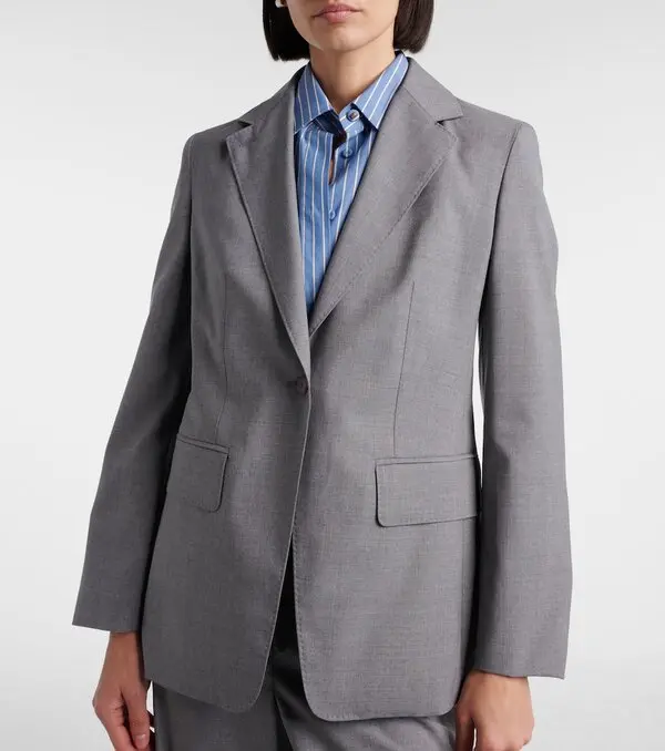 Max Mara Circense Virgin Wool Blazer - Grey