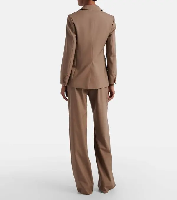 Max Mara Salpa Virgin Wool Wide-leg Pants - Beige
