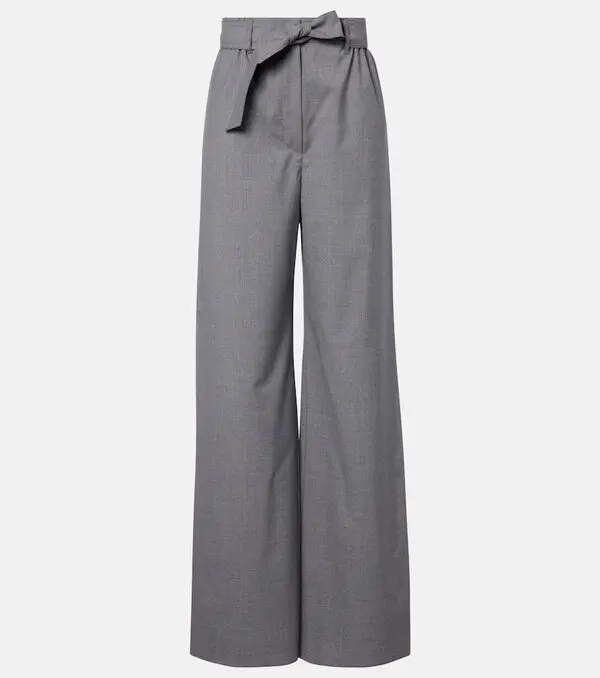 Max Mara Salpa Virgin Wool Wide-leg Pants - Grey