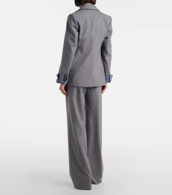 Max Mara Salpa Virgin Wool Wide-leg Pants - Grey