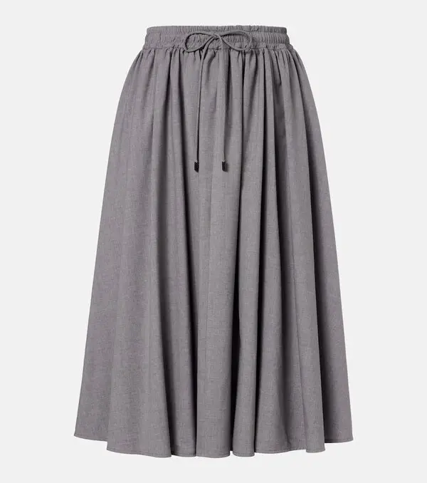 Max Mara Livrea Virgin Wool Midi Skirt
