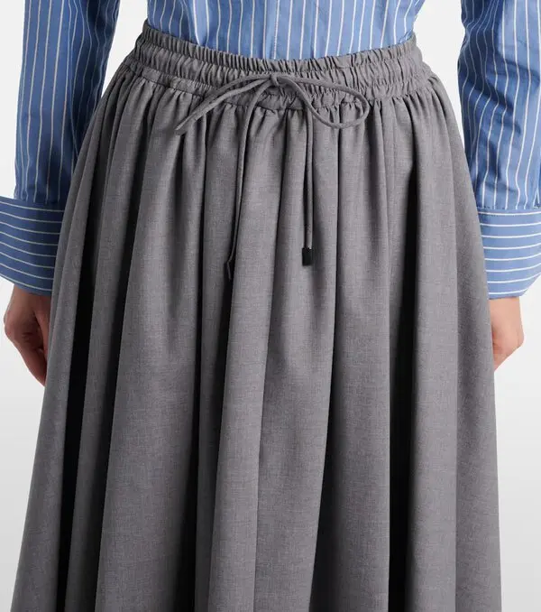 Max Mara Livrea Virgin Wool Midi Skirt