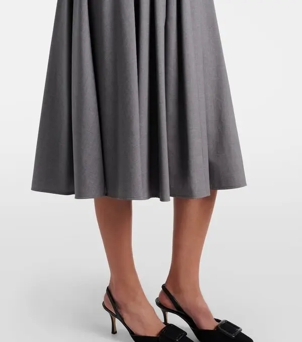 Max Mara Livrea Virgin Wool Midi Skirt