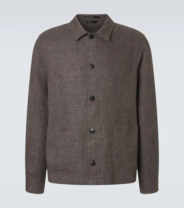 Sunspel Cotton And Linen Jacket - Brown