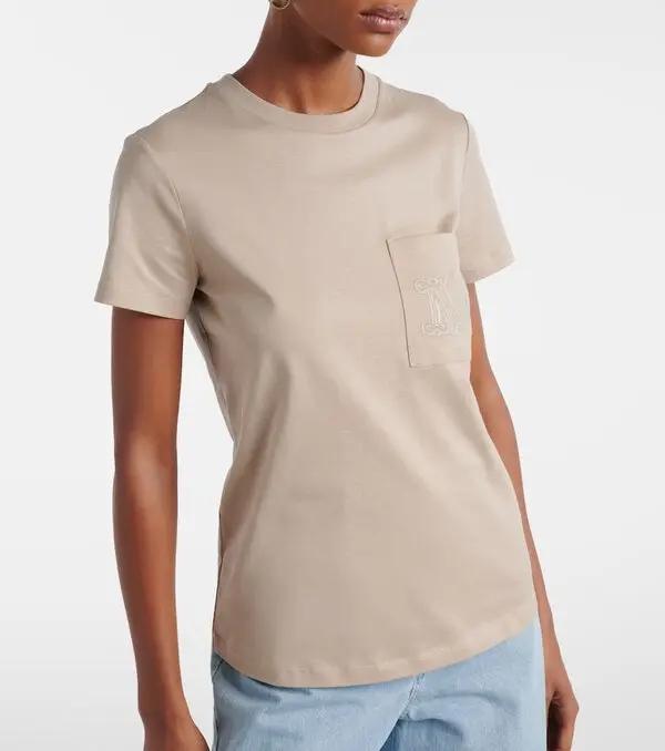 Max Mara Embroidered Cotton Top - Beige