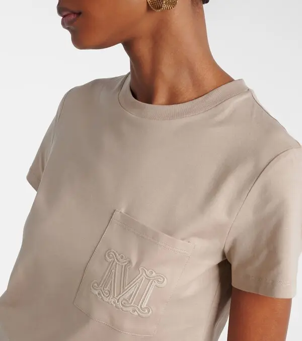 Max Mara Embroidered Cotton Top - Beige